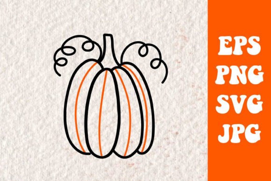 Pumpkin SVG & PNG Doodle Hand Drawn | Thanksgiving Fall - Etsy
