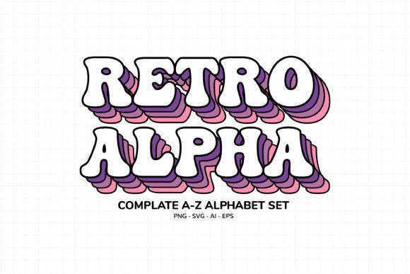 Retro Alphabet 70's Groovy SVG PNG Instant Download Art File - Etsy