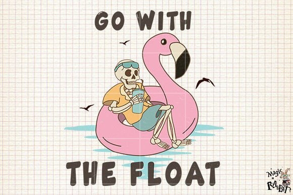 Go With the Float Flow Summer Beach PNG - Instant Download Art File - Etsy