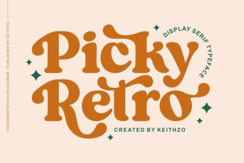 Picky Retro Font Full Alphabet Instant Download - Etsy