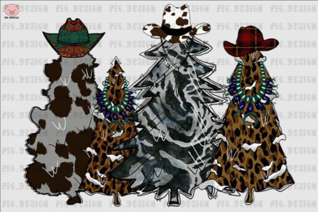 Western Christmas Tree PNG - Instant Download - Etsy