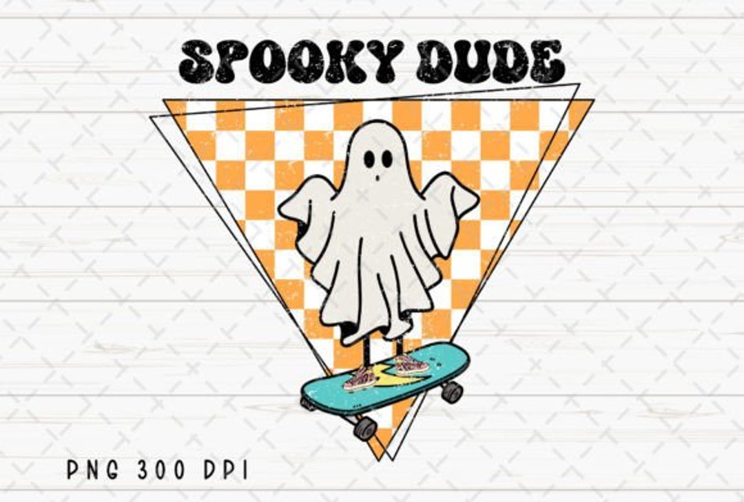 Retro Spooky Dude Ghost Halloween PNG - Etsy