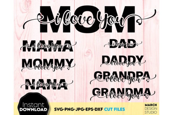 Mother's Fathers Day Bundle Quotes PNG SVG Instant Download Art File - Etsy