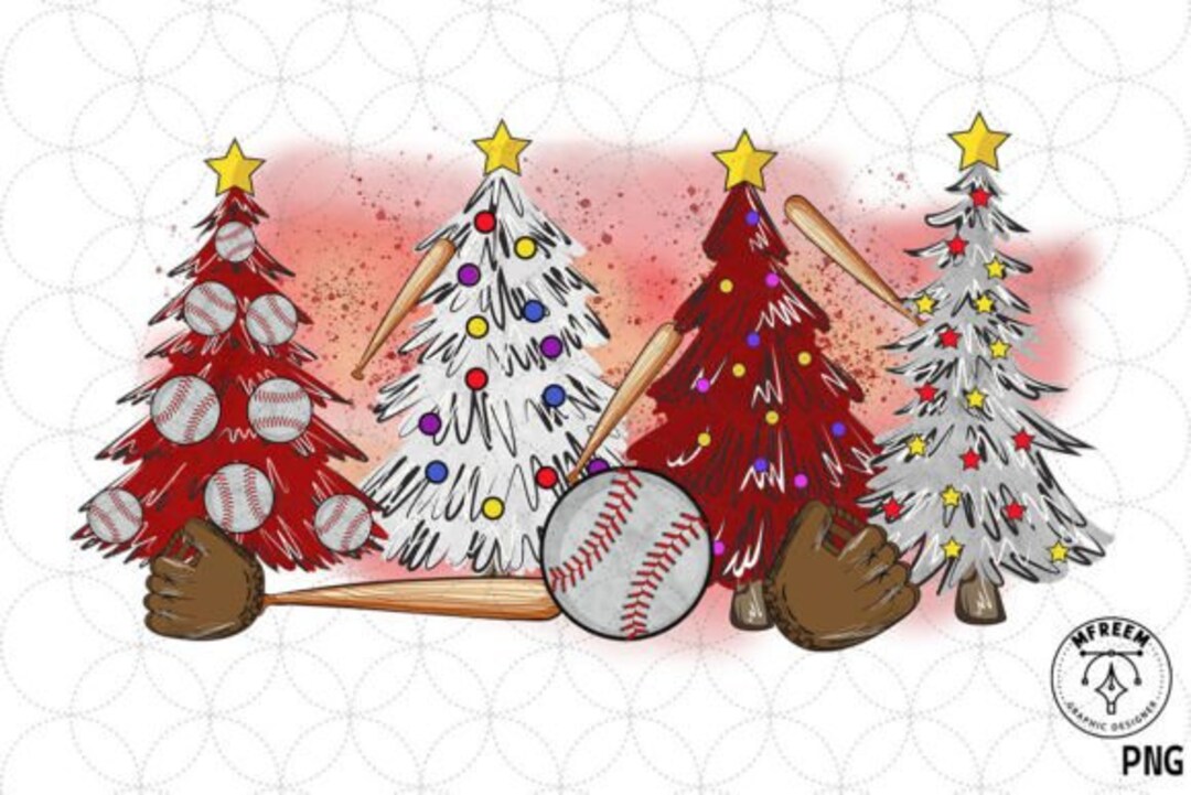 Baseball Christmas Trees SVG Sublimation - Instant Download - Etsy