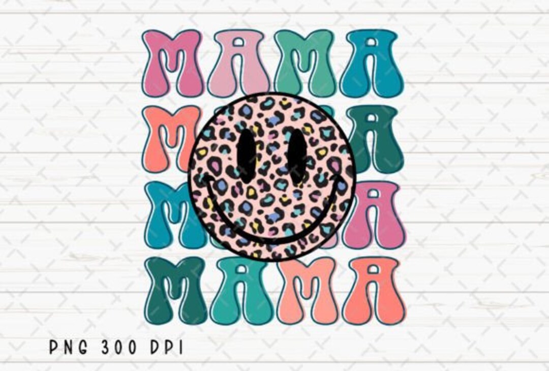 Mama Retro Smiley Face - PNG Instant Download - Etsy