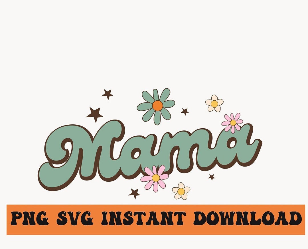 Retro Mama Blue Mother's Day Design - SVG PNG Instant Download - Etsy