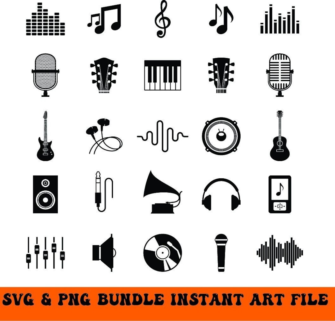 Music Icons Bundle - Instant Digital Download - PNG & SVG - Etsy