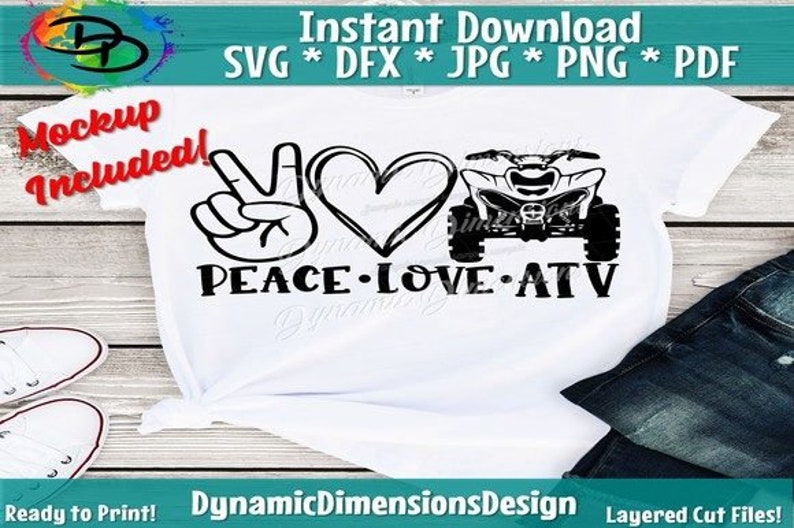 Peace Love ATV Design PNG SVG - Instant Download - Etsy
