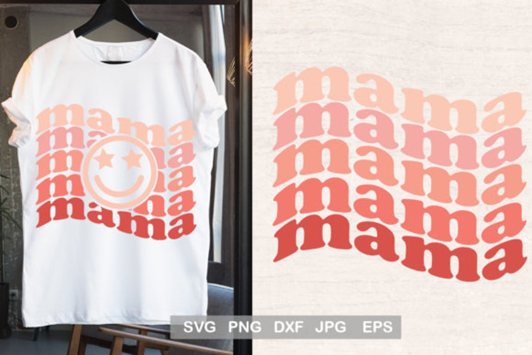 Mama Retro Smiley Face Bundle SVG PNG EPS Pdf - Etsy