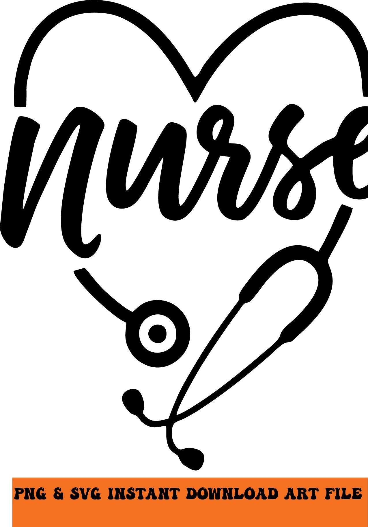 Nurse Stethoscope Heart - Instant Download Art File SVG/PNG - Etsy