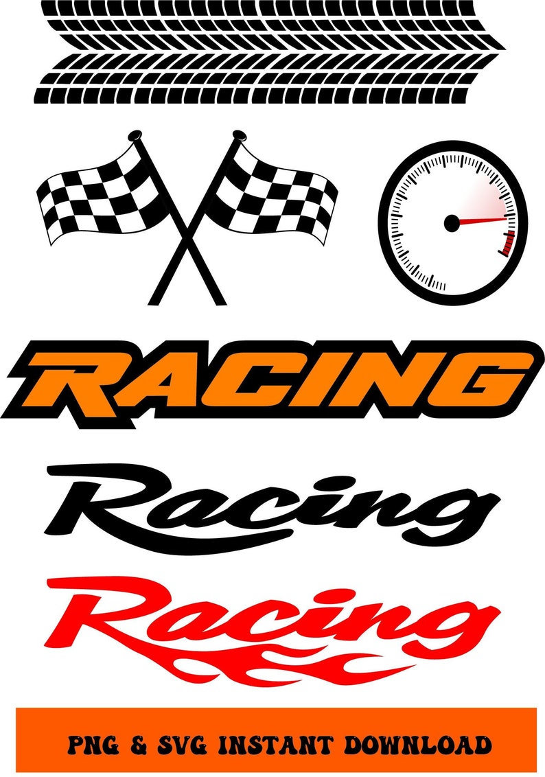 Racing Emblems Logos - PNG and SVG Instant Download - Etsy