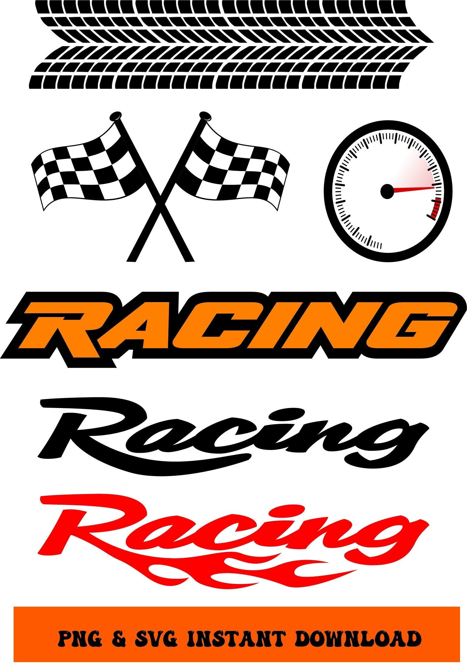 Racing Emblems Logos PNG and SVG Instant Download Etsy