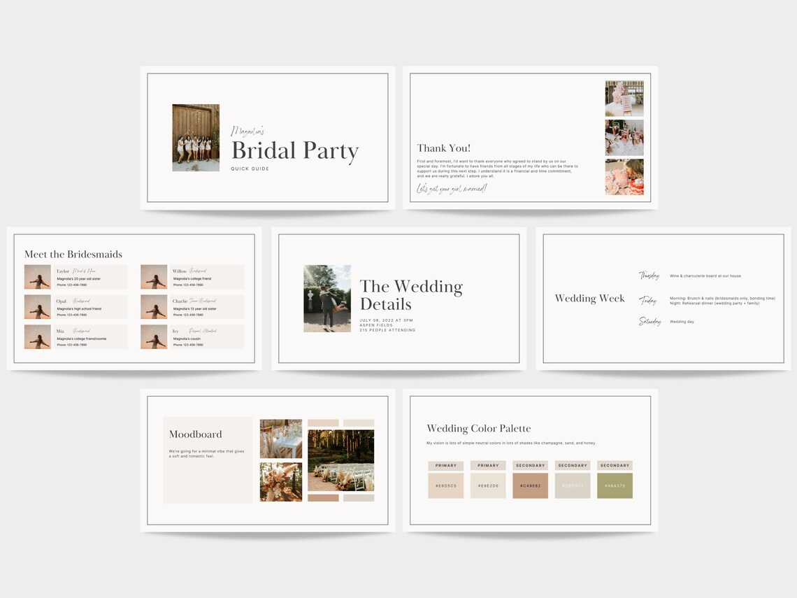 Wedding Template -- 14 Slide Wedding Planning Timeline & Bridesmaid ...