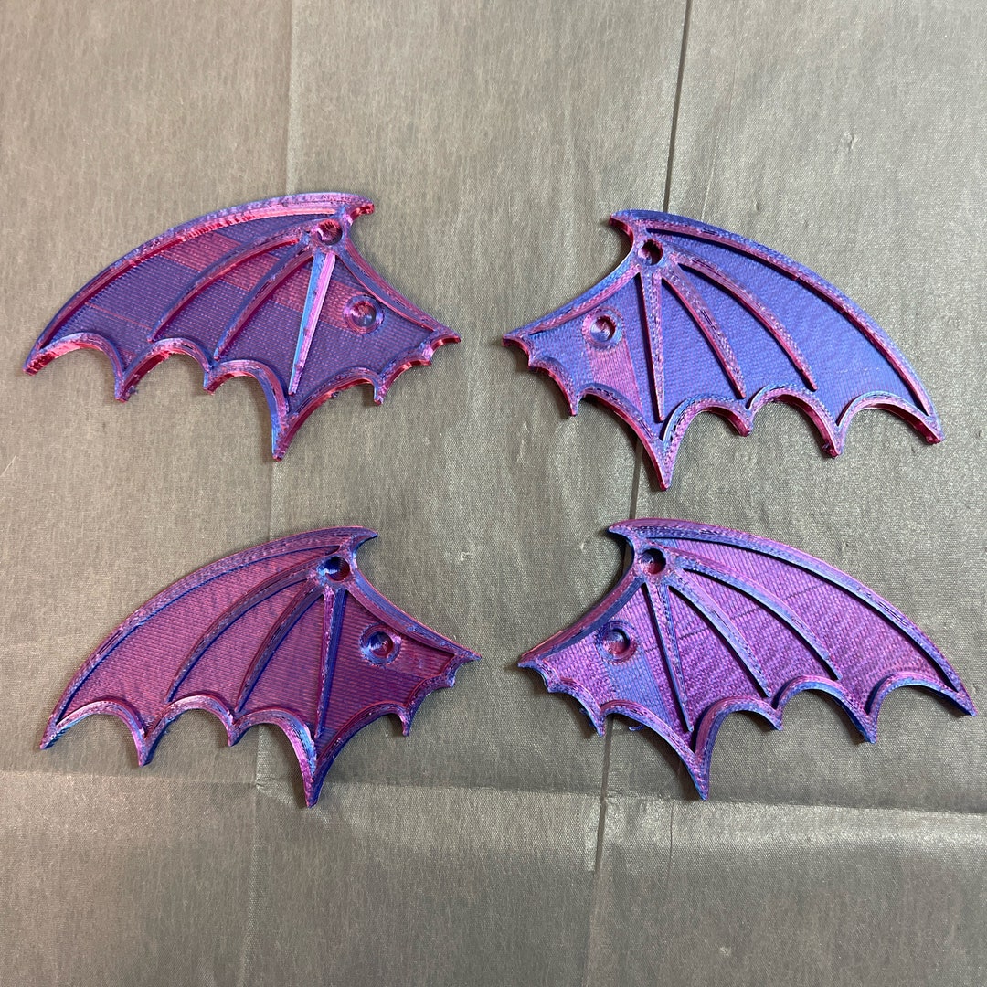Bat Wings for Shoes or Boots: Neon Blue and Purple Filament. Sturdy and ...