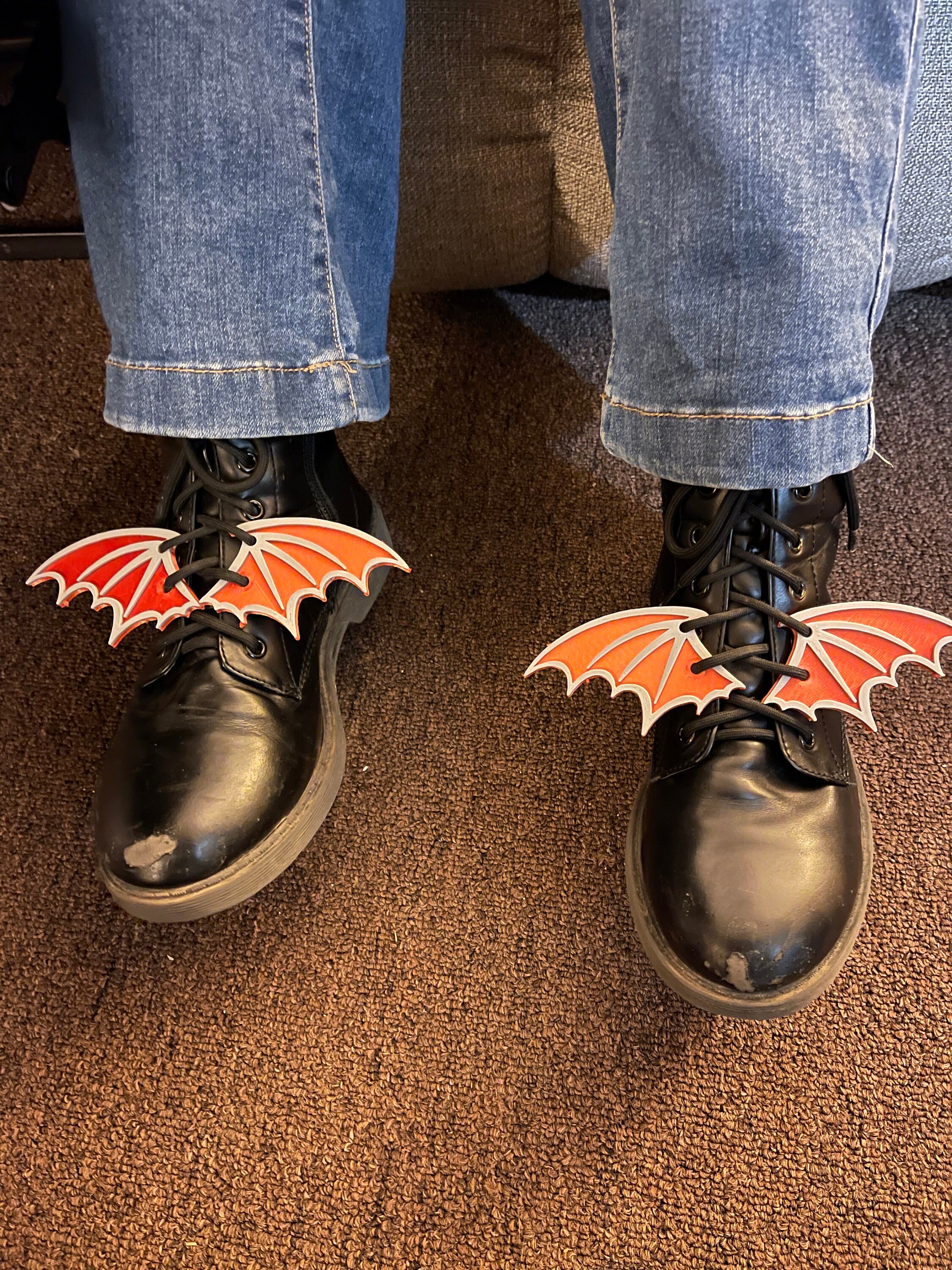 Batwings for Boots: Two Tone Silver and Silk Red PLA! for Shoes or ...