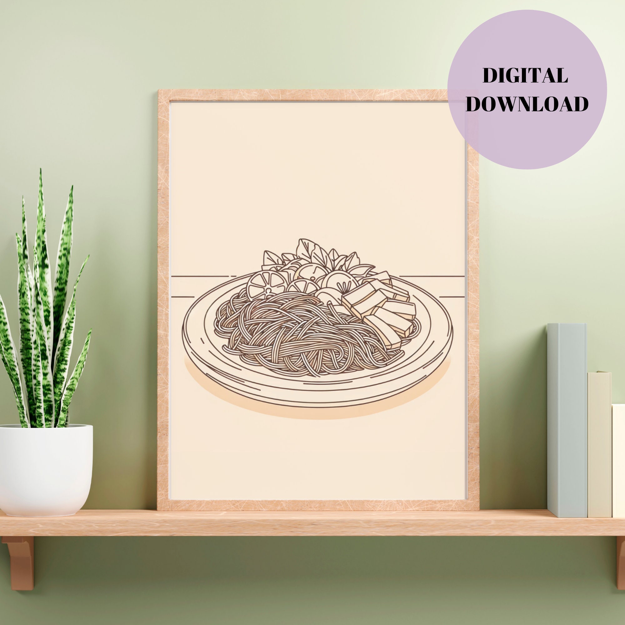 Pancit Line Minimalist Art Filipino Wall Art Instant Digital Download ...