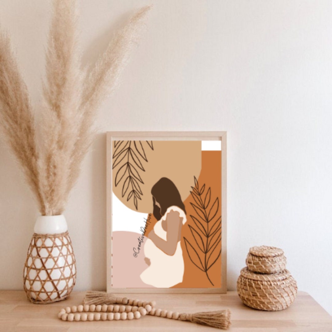 Boho Print, Boho Digital Print, Boho Mom, Boho Mom and Baby, Boho Png ...