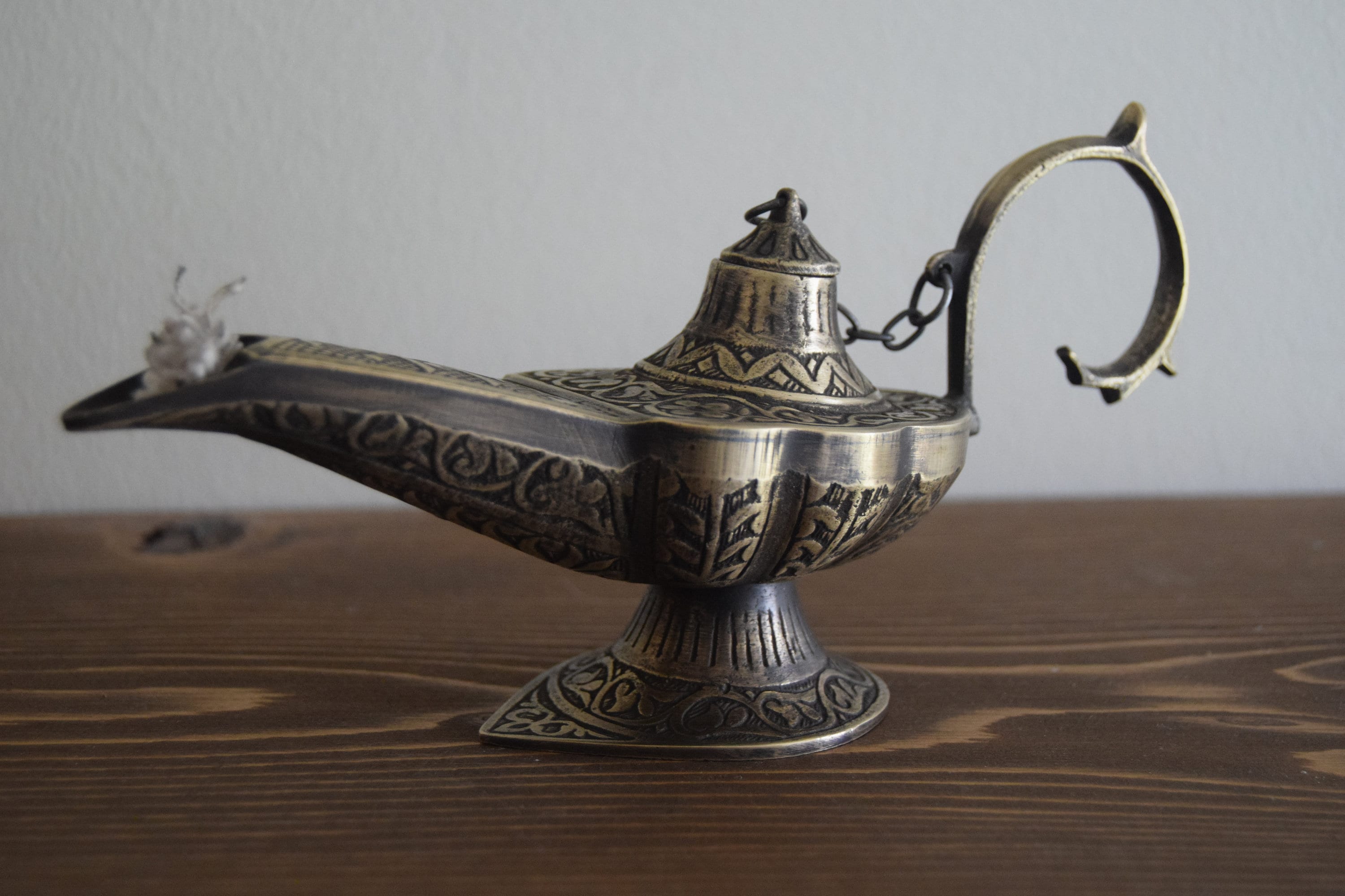 Hand Forged Brass Aladdin Genie Oil Lamp Vintage Oil Lamp - Etsy