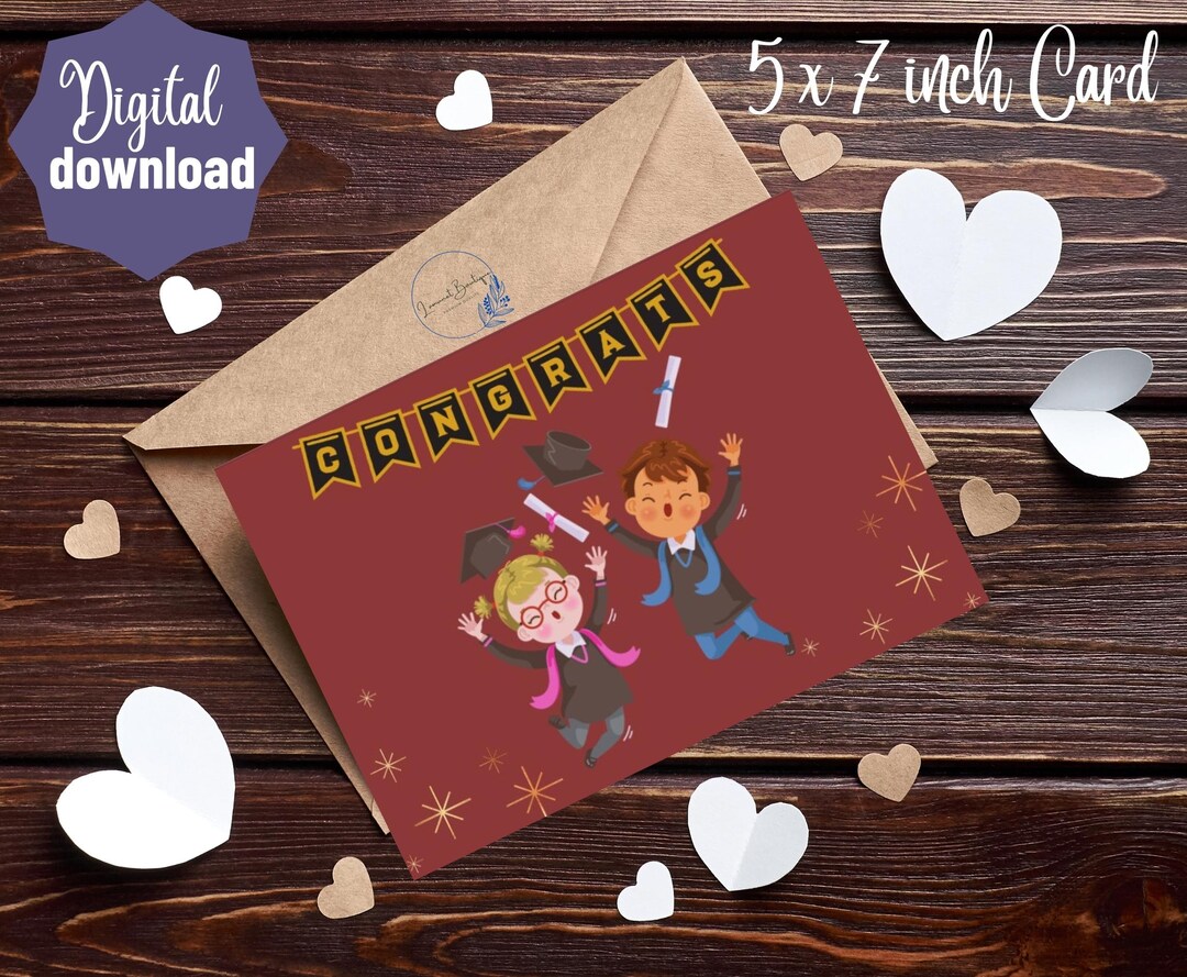Printable Graduation Greeting Card Instant Download 5x7 Inch Card for ...