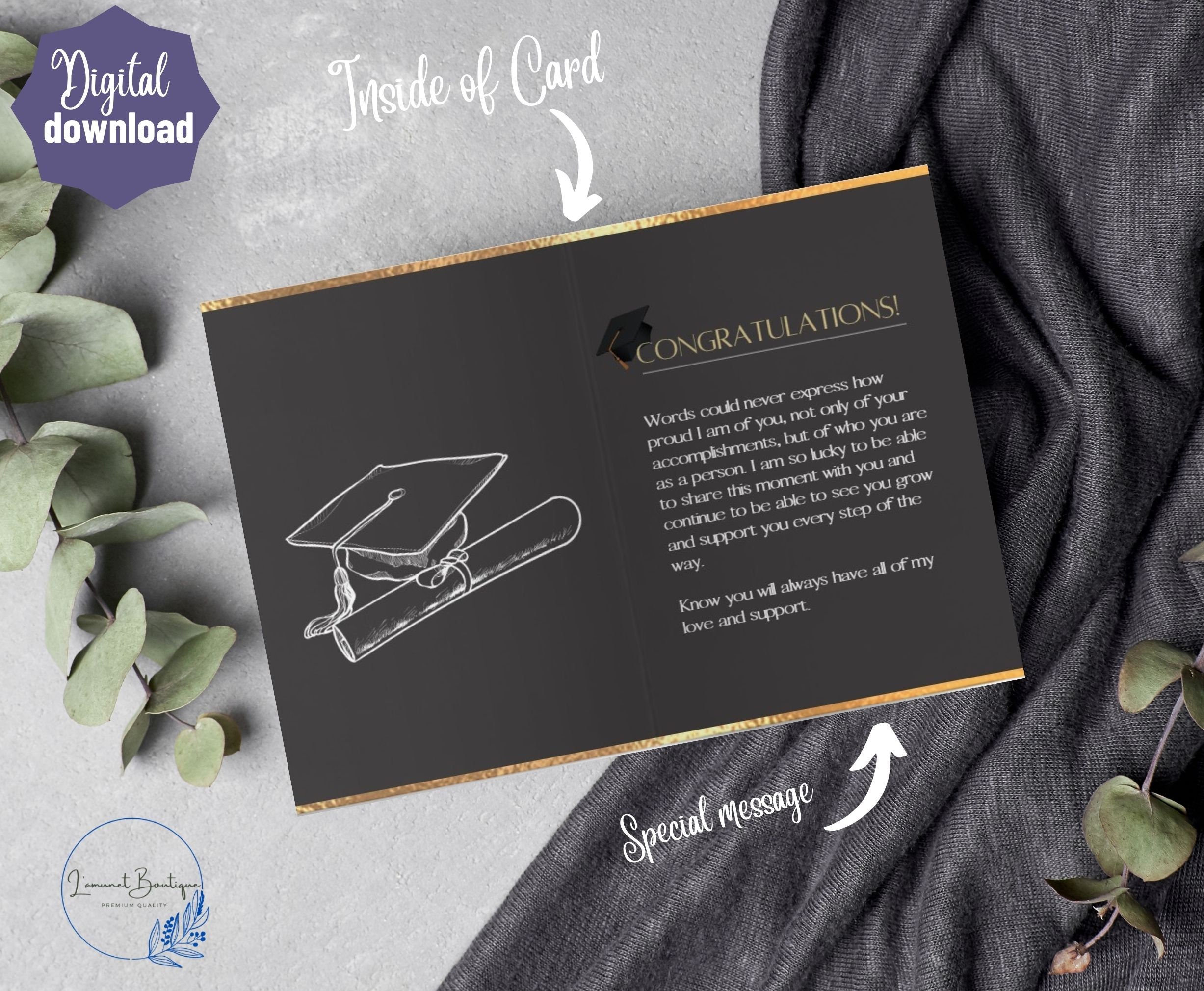 Printable Graduation Greeting Card Instant Download 5x7 Inch - Etsy