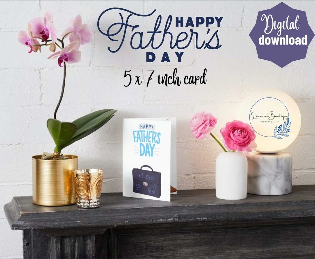 Printable Father's Day Greeting Card Instant Download 5x7 Inch Card for ...