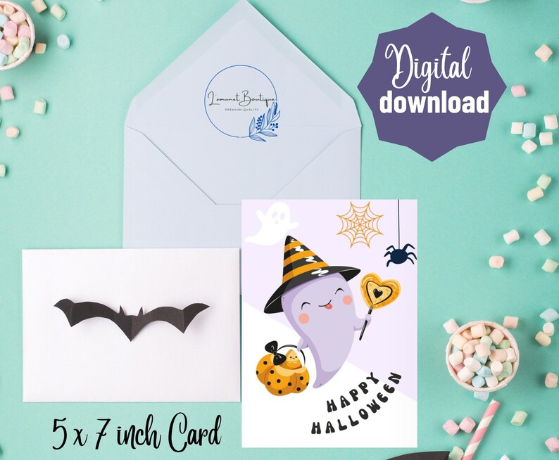 Printable Halloween Greeting Card Instant Download 5x7 Inch Card for ...