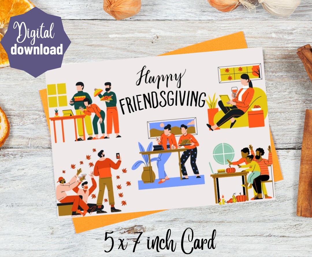 Printable Friendsgiving Greeting Card Instant Download 5x7 Inch Card ...