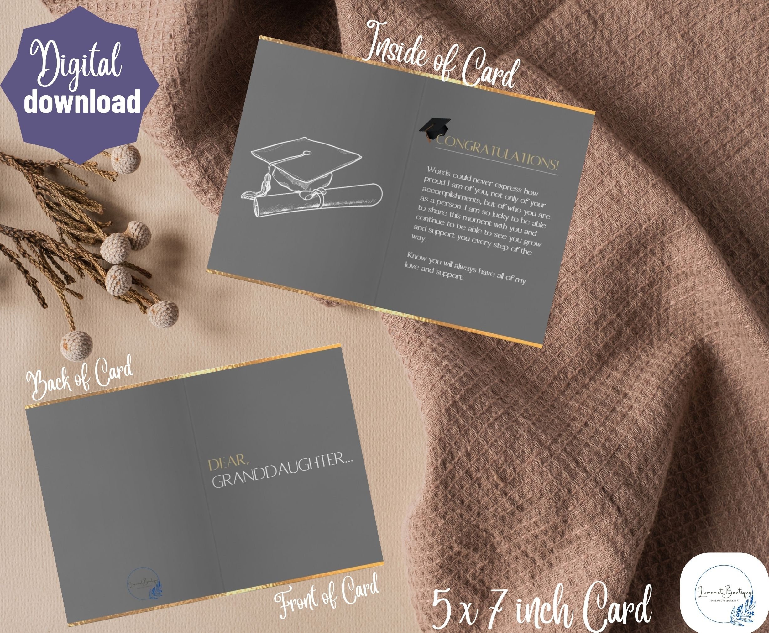 Printable Graduation Greeting Card Instant Download 5x7 Inch Card for ...