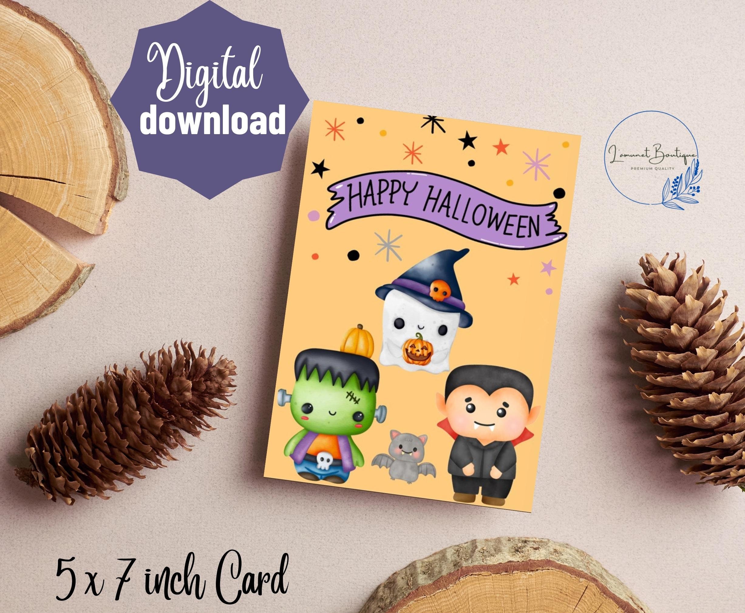 Printable Halloween Greeting Card Instant Download 5x7 Inch - Etsy