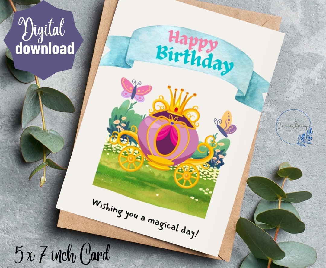 Printable Birthday Greeting Card Instant Download 5x7 Inch Card for ...