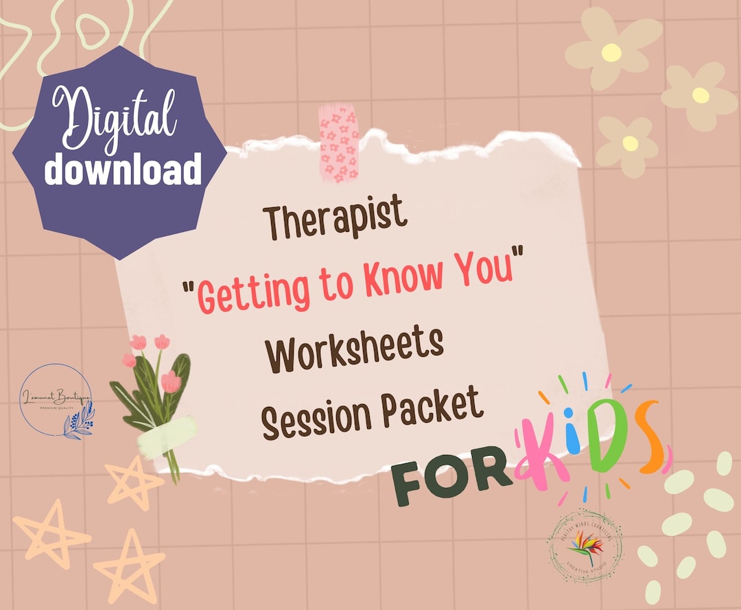 15 Printable Pages Instant Download Therapist Worksheets Session Packet ...