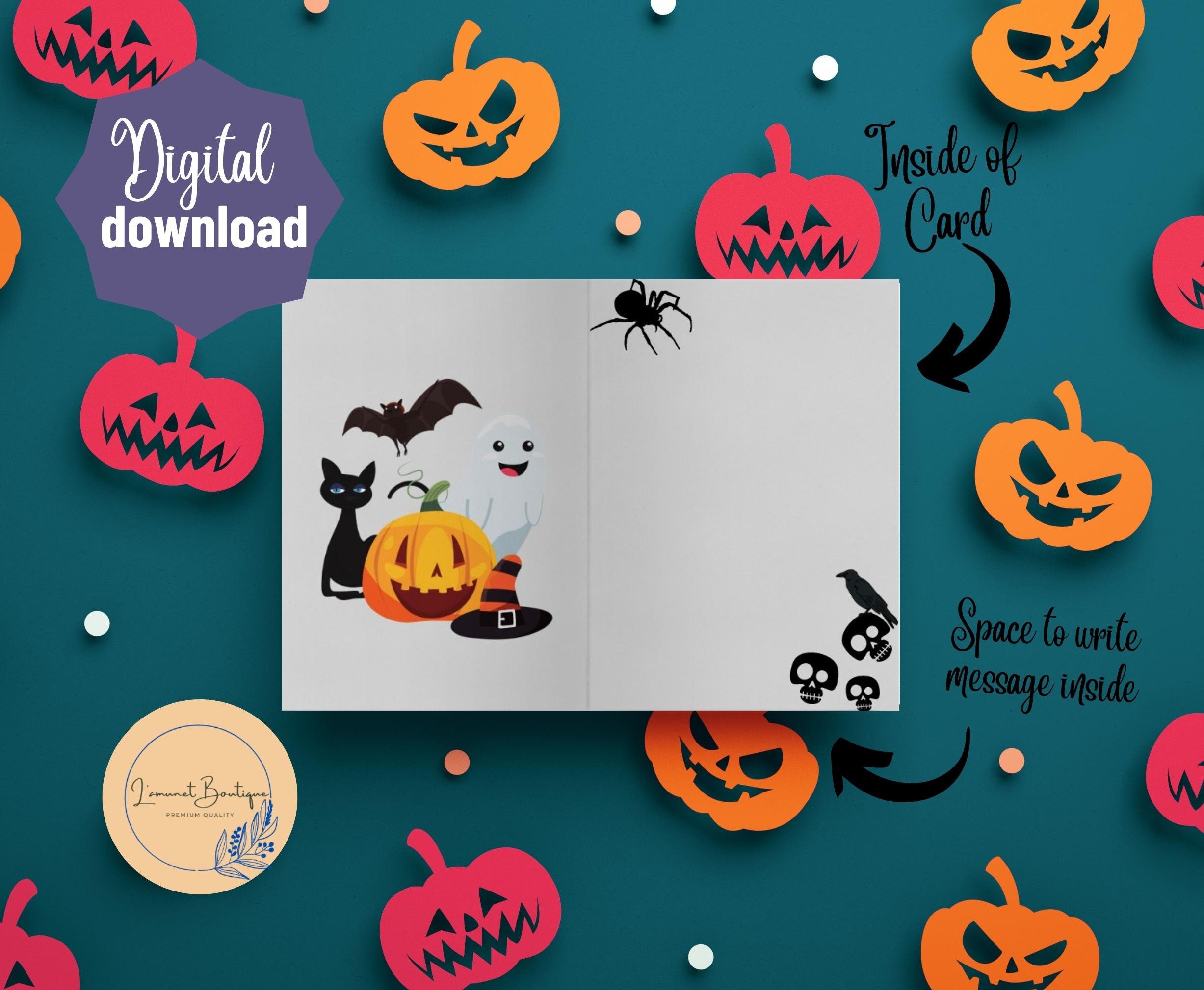 Printable Halloween Greeting Card Instant Download 5x7 Inch Card for ...
