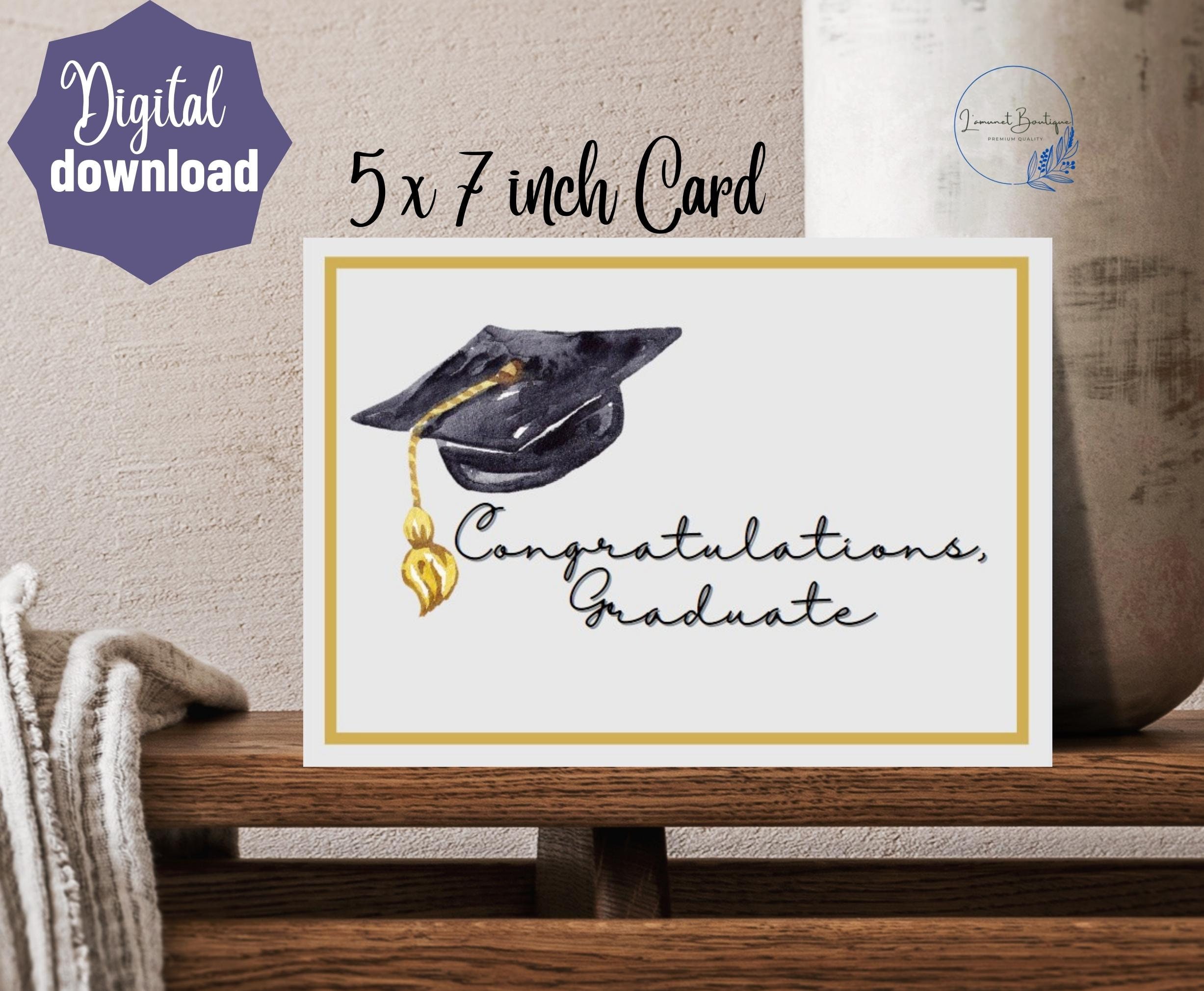 Printable Graduation Greeting Card Instant Download 5x7 Inch Card for ...
