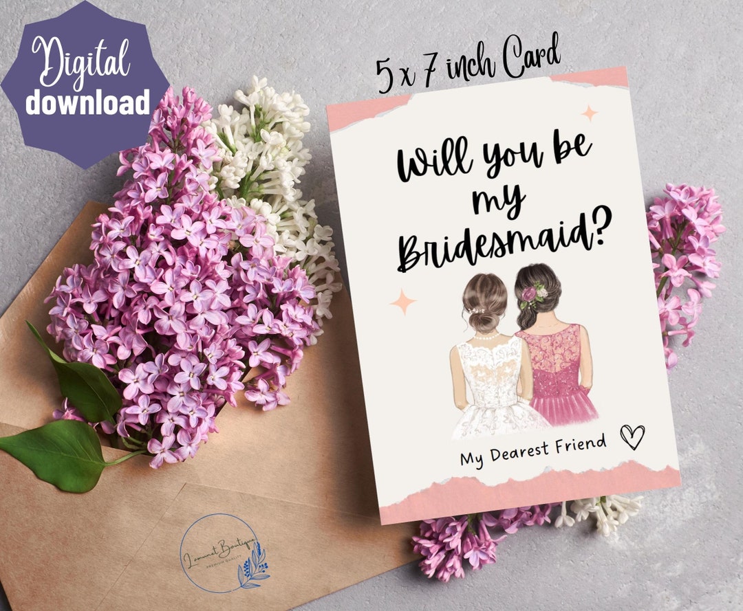 Printable Bridal Wedding Greeting Card Instant Download 5x7 Inch Card ...