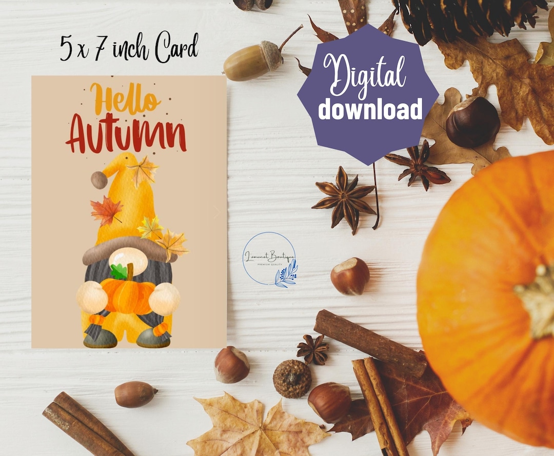 Printable Fall Greeting Card Instant Download 5x7 Inch Card for Fall or ...