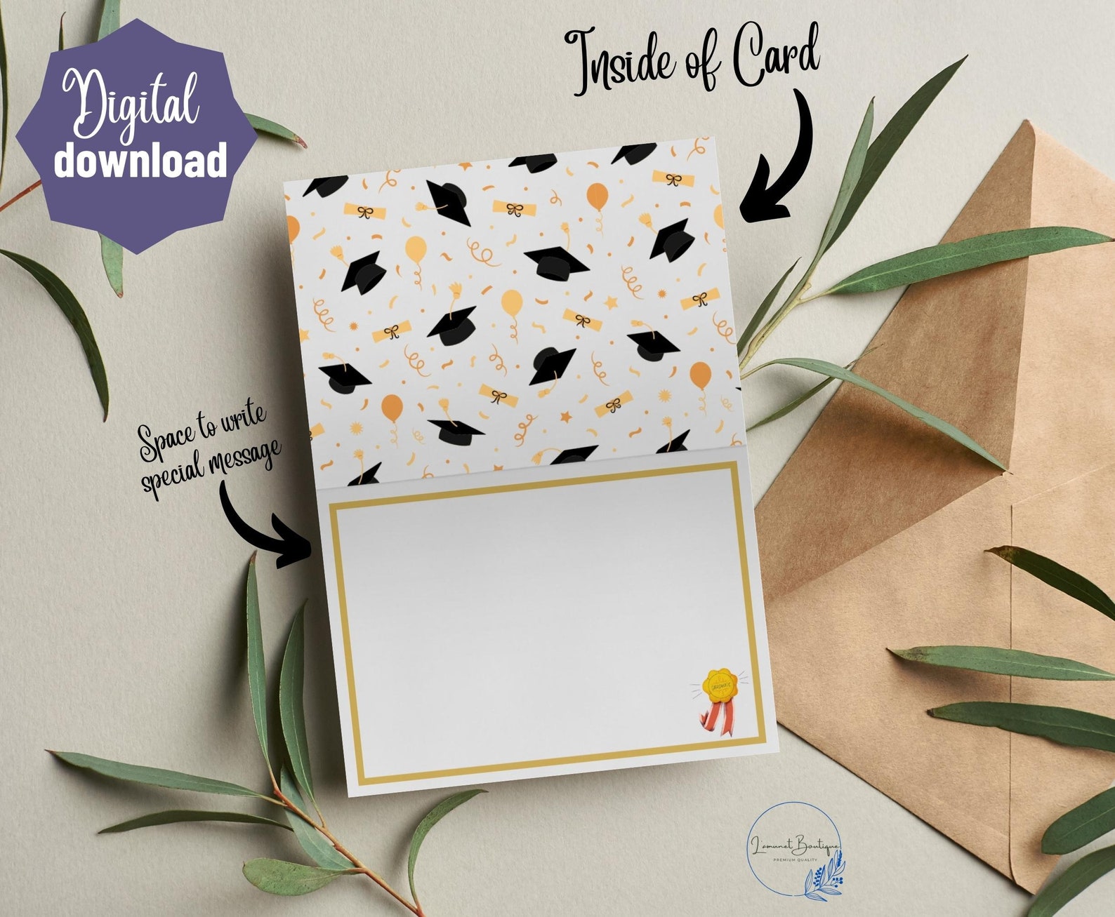 Printable Graduation Greeting Card Instant Download 5x7 Inch Card for ...