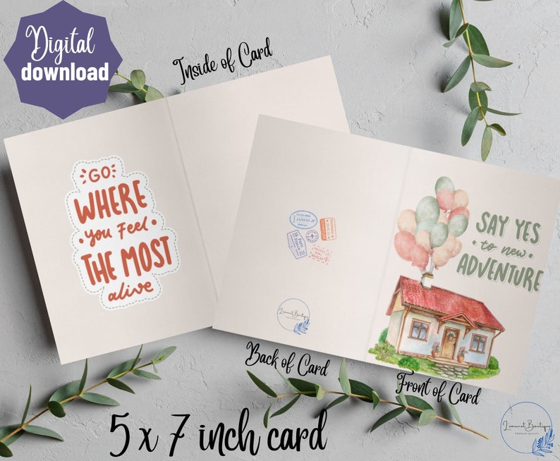 Printable Any Occasion Greeting Card Instant Download 5x7 Inch Card ...