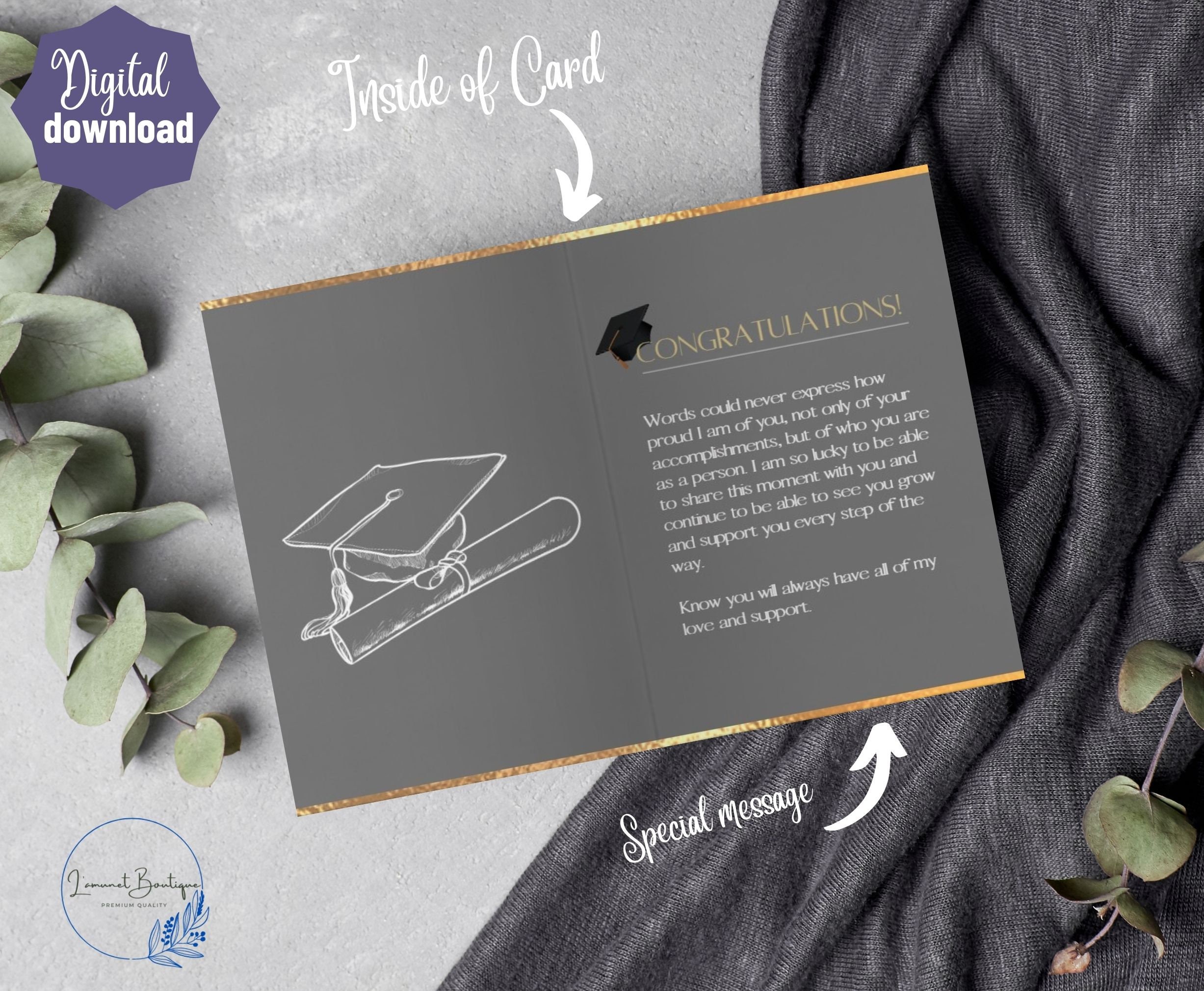 Printable Graduation Greeting Card Instant Download 5x7 Inch Card for ...