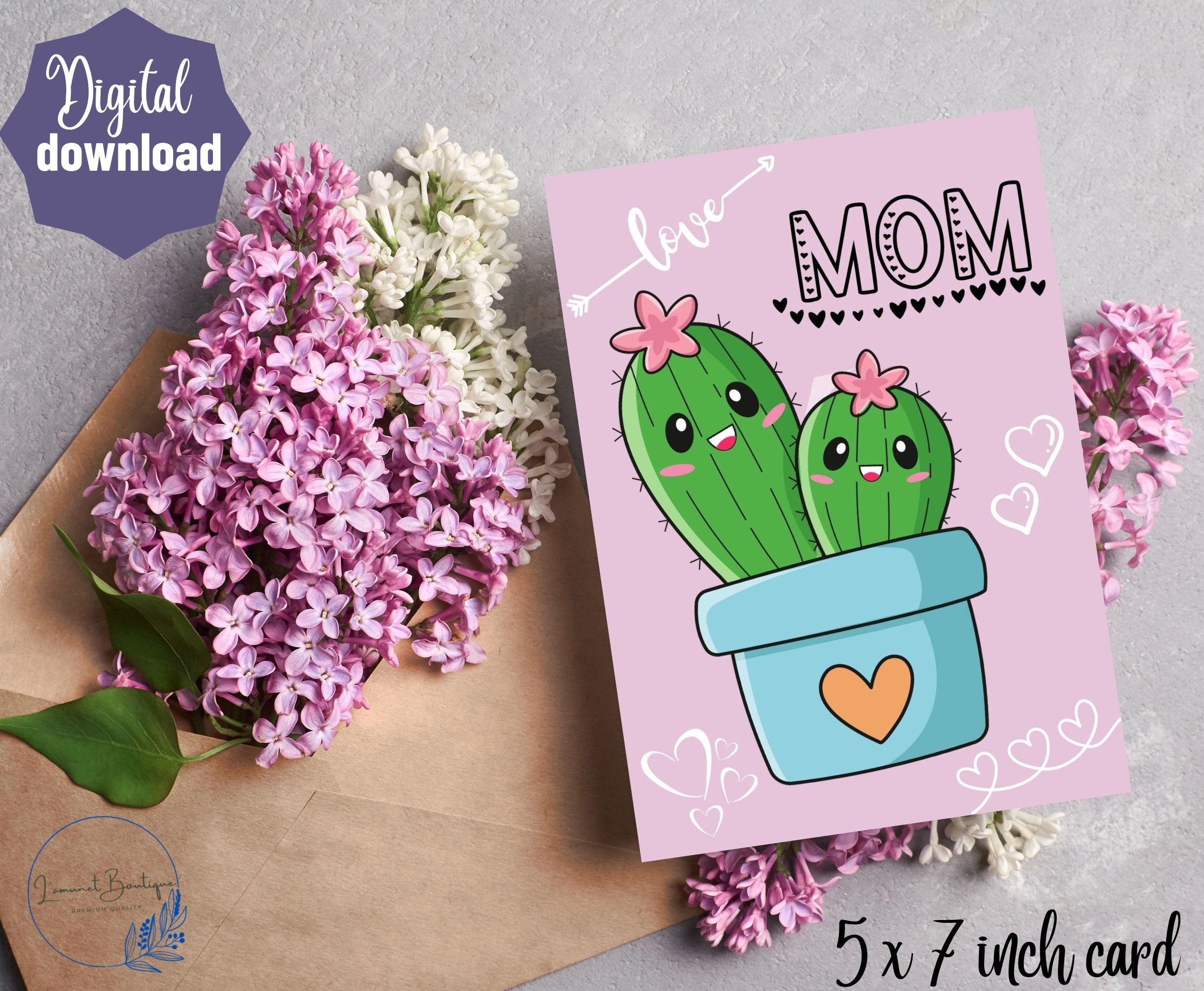 Printable Mother's Day Greeting Card Instant Download 5x7 Inch Card for ...
