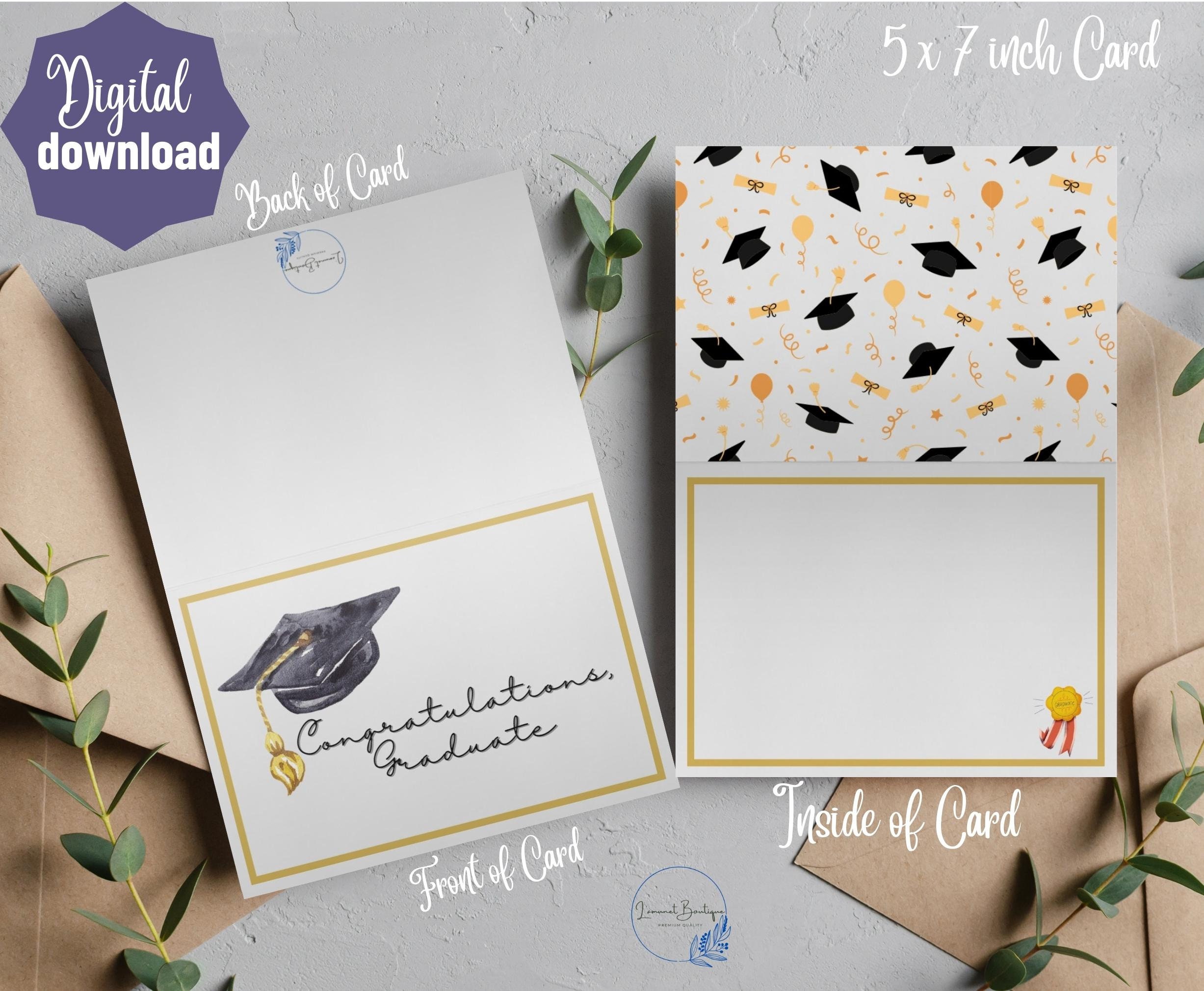 Printable Graduation Greeting Card Instant Download 5x7 Inch Card for ...