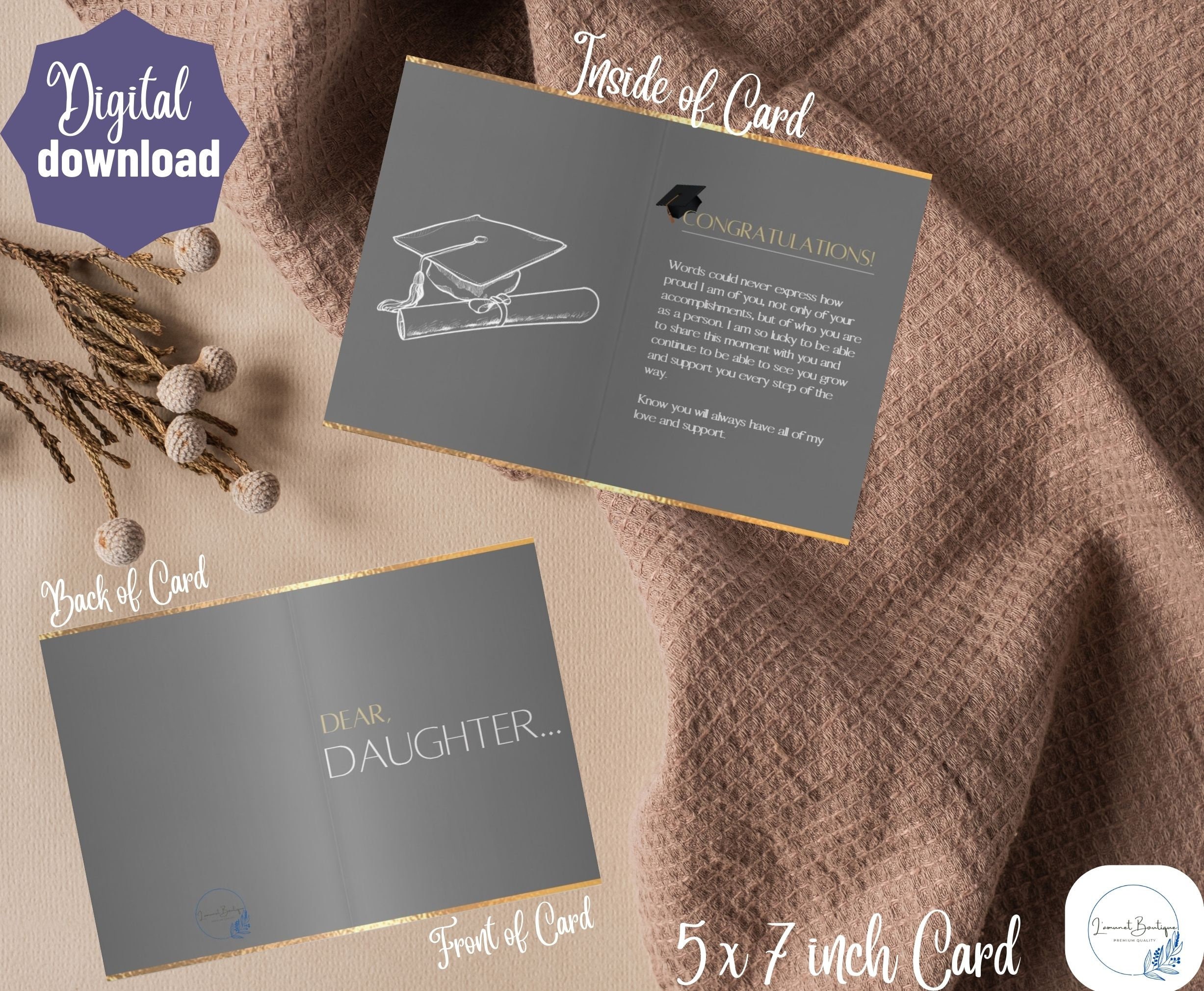 Printable Graduation Greeting Card Instant Download 5x7 Inch Card for ...