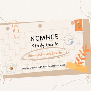 9 Printable Pages Instant Download Bipolar and Related Disorders Study ...