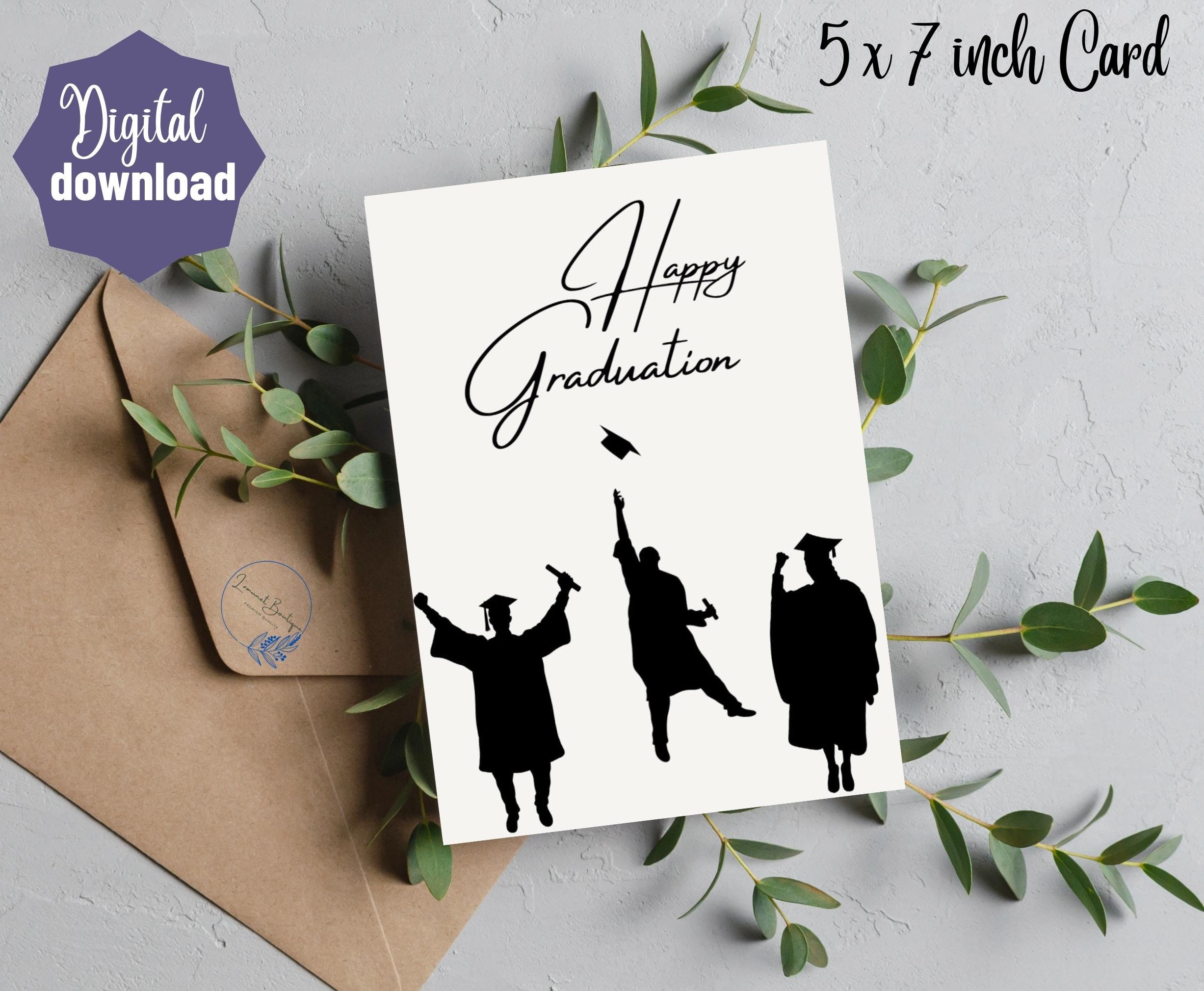 Printable Graduation Greeting Card Instant Download 5x7 Inch Card for ...