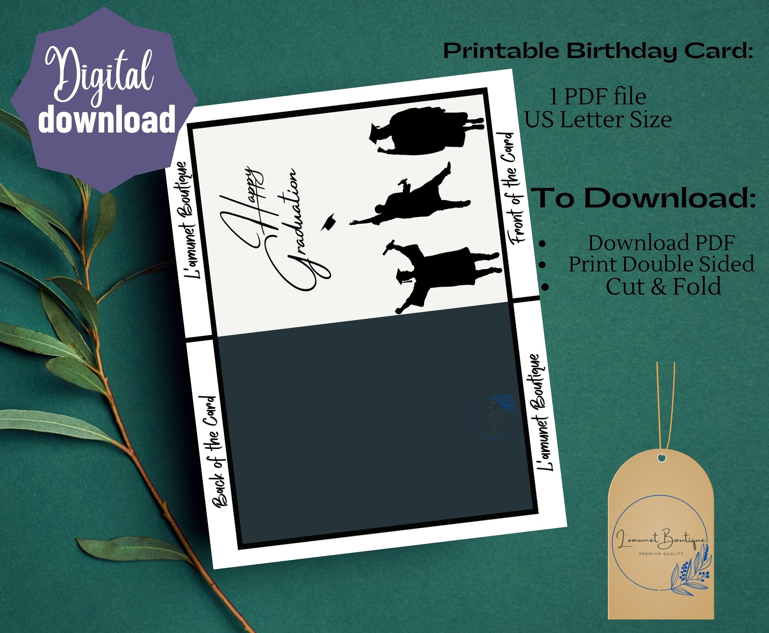 Printable Graduation Greeting Card Instant Download 5x7 Inch Card for ...