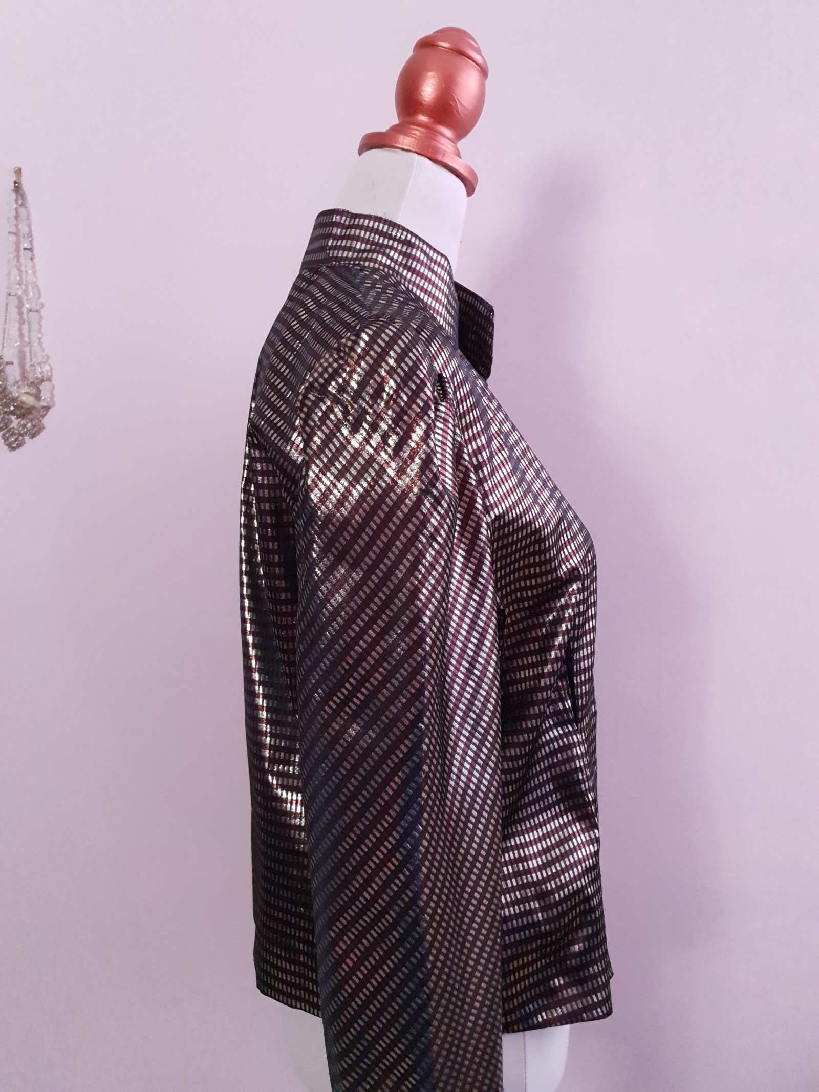 Vintage 1980s Jaeger Bronze Metallic Check Oversize Party Top - Etsy