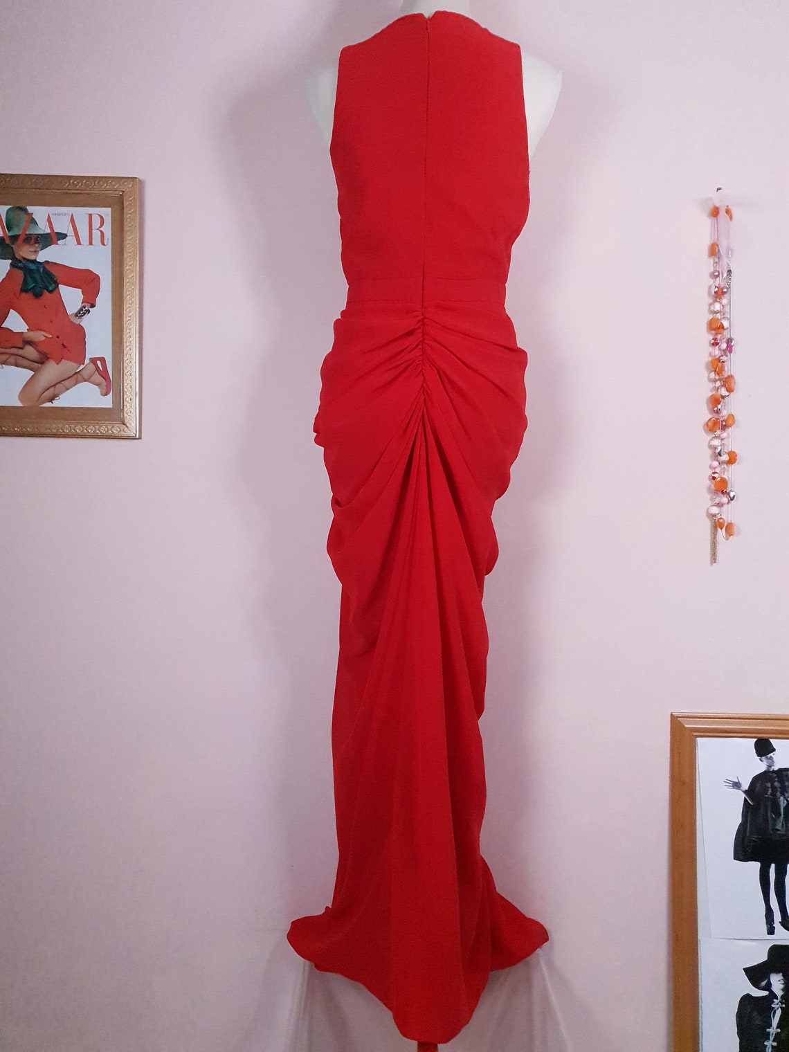 Glamorous 1990s Red Chiffon Evening Gown Dress Size 8/10 - Etsy