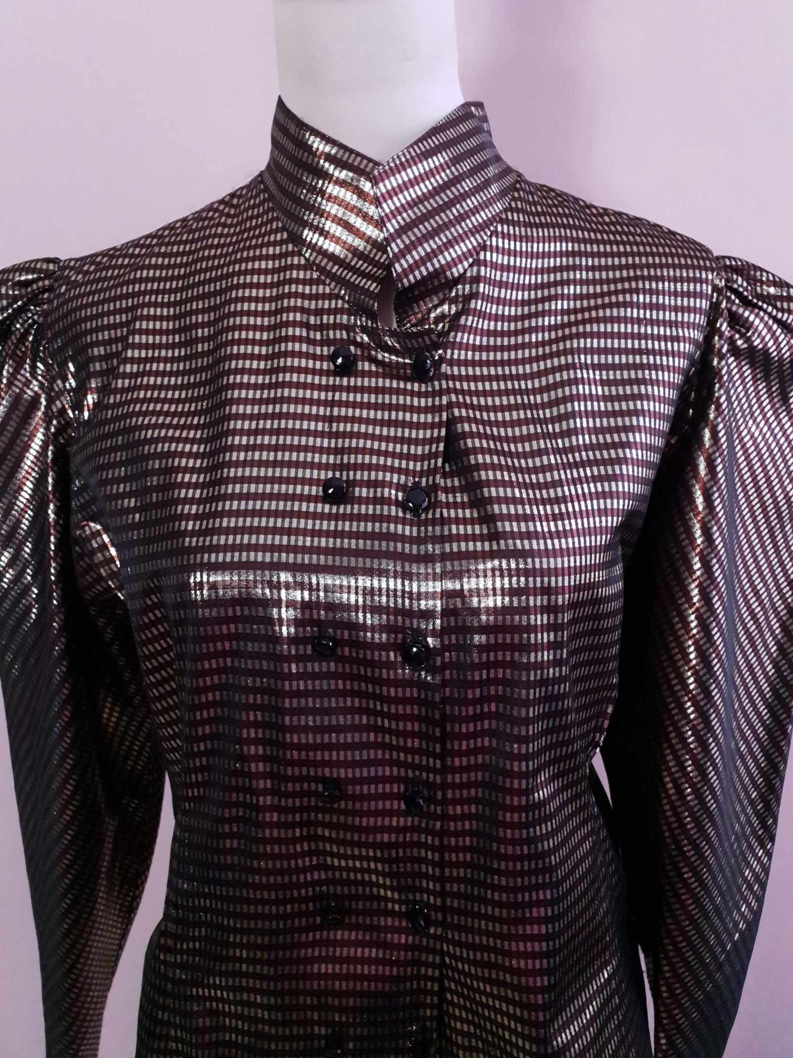 Vintage 1980s Jaeger Bronze Metallic Check Oversize Party Top - Etsy