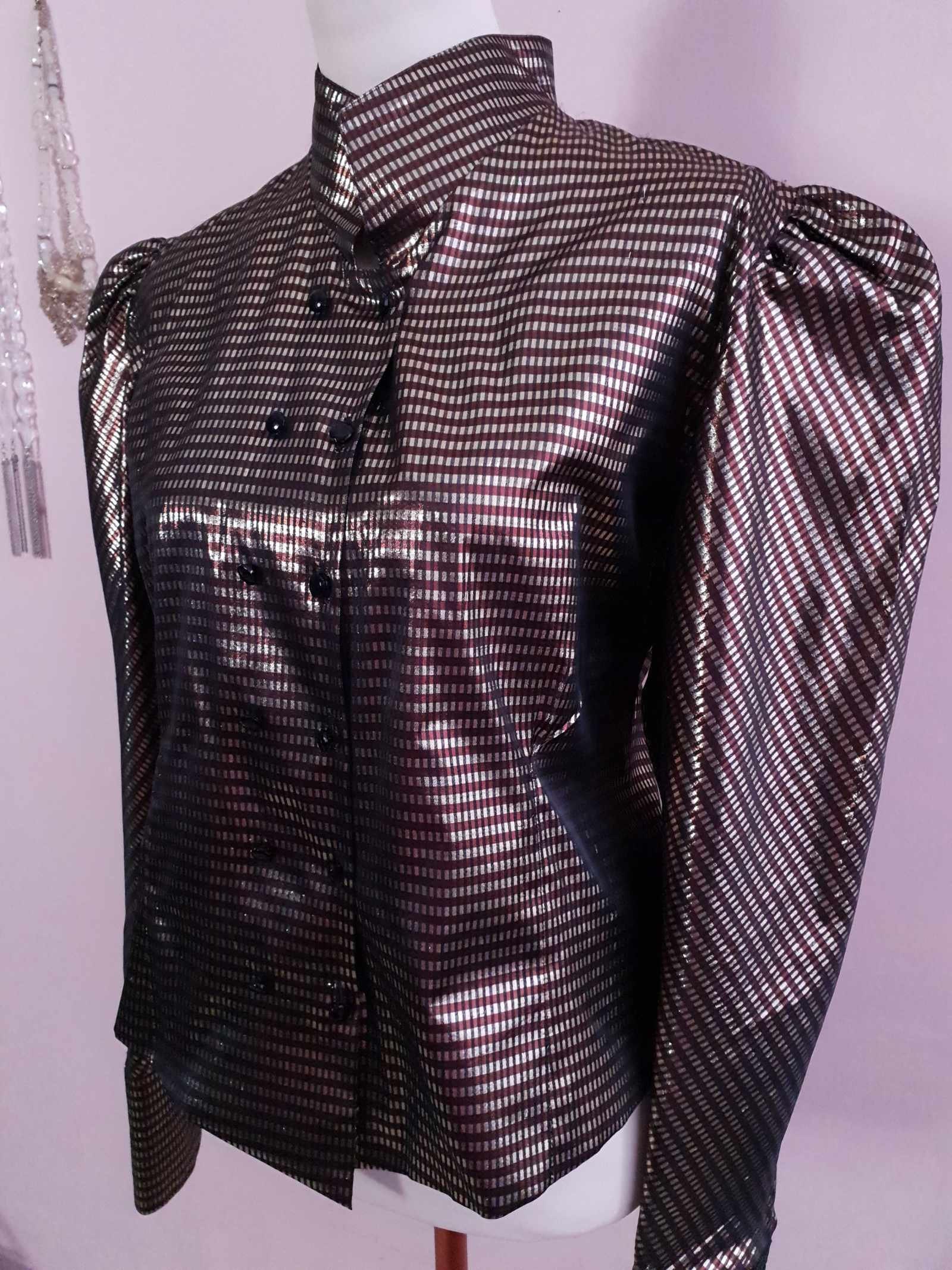 Vintage 1980s Jaeger Bronze Metallic Check Oversize Party Top - Etsy