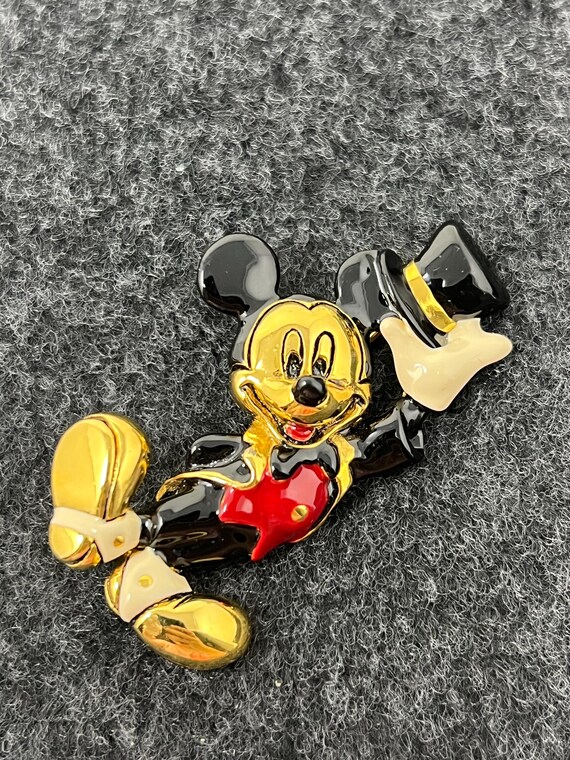 Vintage Signed Napier Disney Mickey Mouse Gold Tone B… - Gem