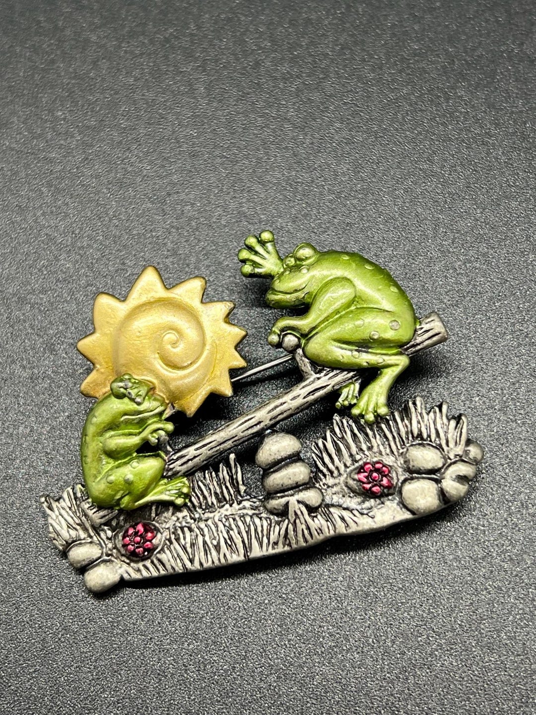 Vintage Signed DD Cute Silver Tone Frog Brooch Pin - Etsy